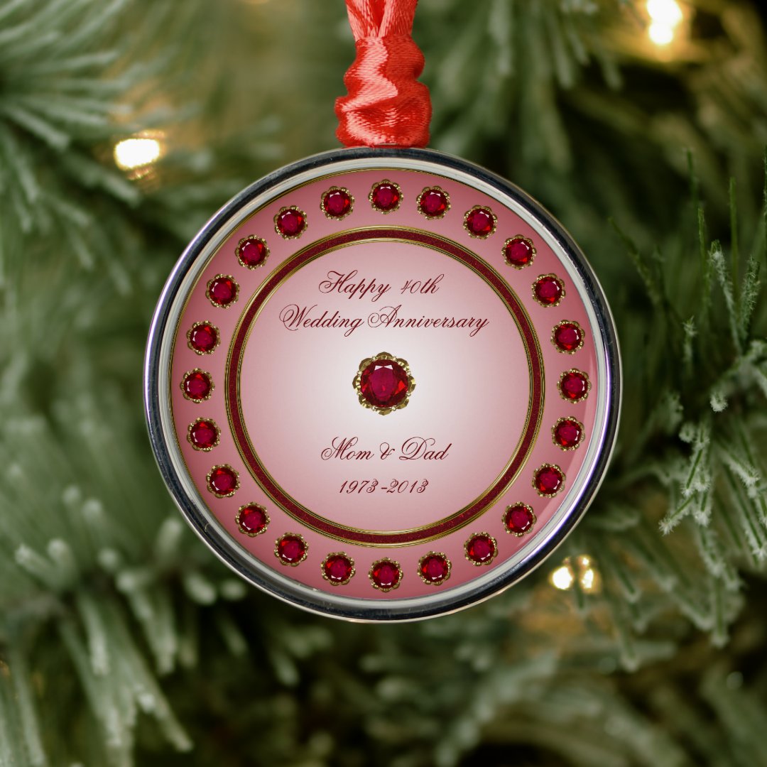 Ruby Wedding Anniversary Ornament | Zazzle