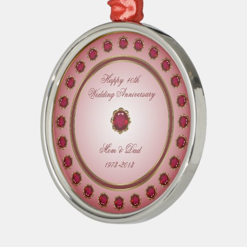 Ruby Wedding Anniversary Ornament | Zazzle