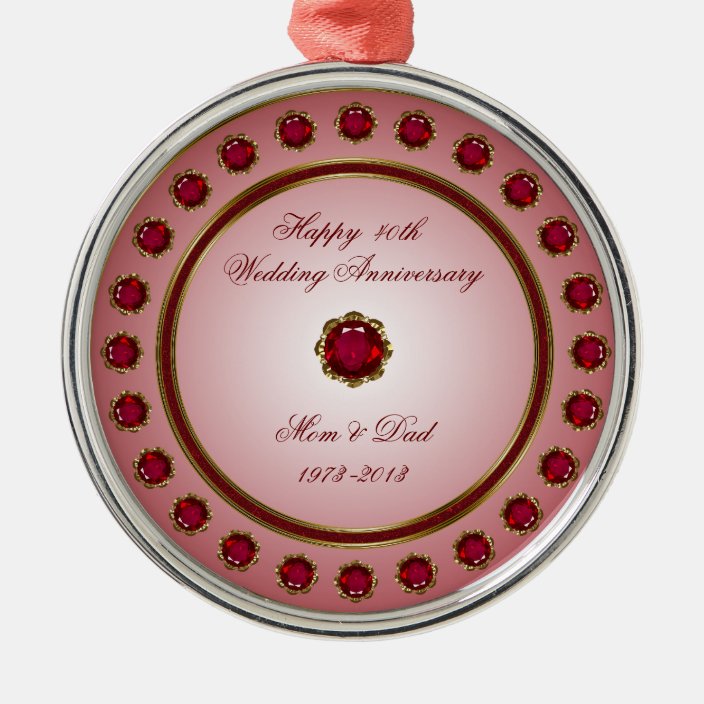 Ruby Wedding Anniversary Ornament | Zazzle.com