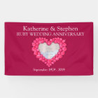 Ruby Personalized 40th Wedding Anniversary Banner | Zazzle.com
