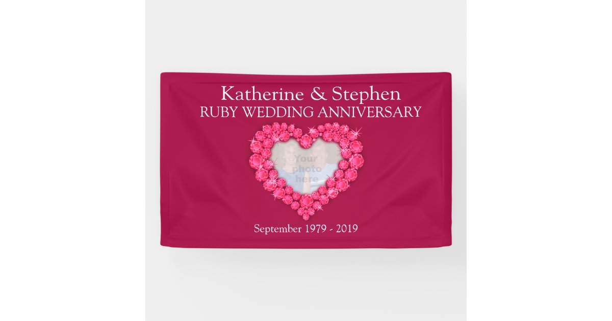 Ruby Wedding anniversary red banner | Zazzle.com