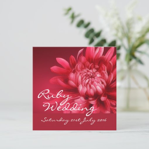 Ruby wedding party invite 40 years square | Zazzle