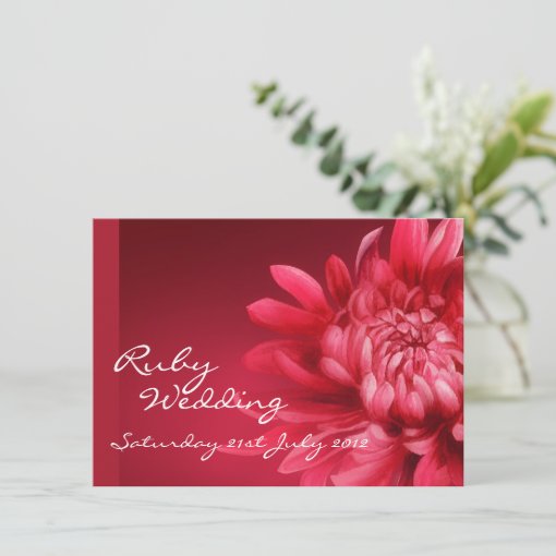 Ruby wedding party invite 40th | Zazzle