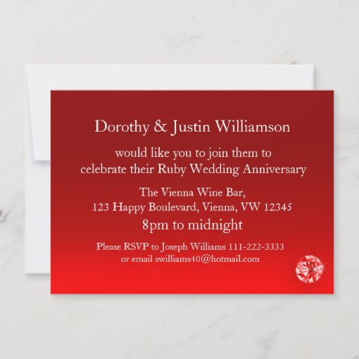 Ruby wedding sparkle in stones party invite 40th | Zazzle
