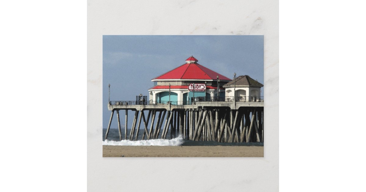 Ruby's Diner Huntington Beach Pier Postcard | Zazzle