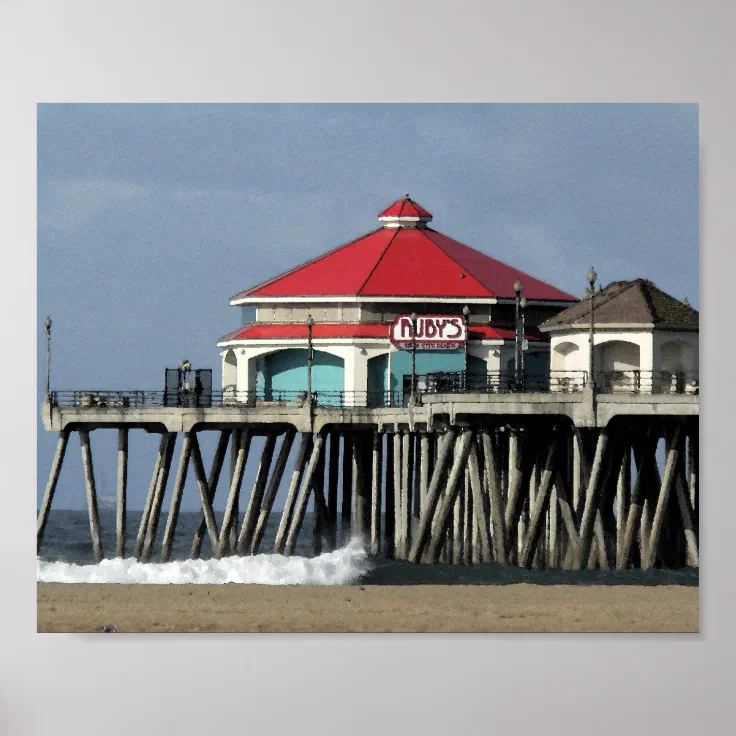 Ruby's Diner Huntington Beach Pier Poster | Zazzle