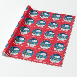 Rude Alf The Red Nosed Elf Funny Cartoon Wrapping Paper | Zazzle