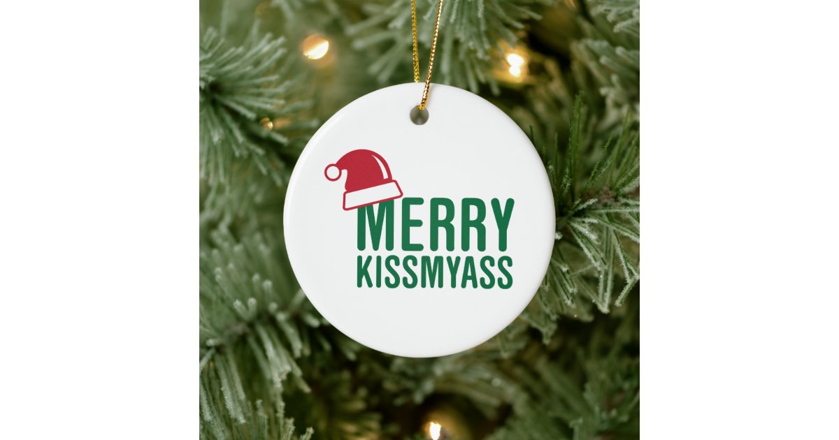 Rude Christmas Ceramic Ornament | Zazzle