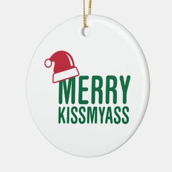 Rude Christmas Ceramic Ornament | Zazzle