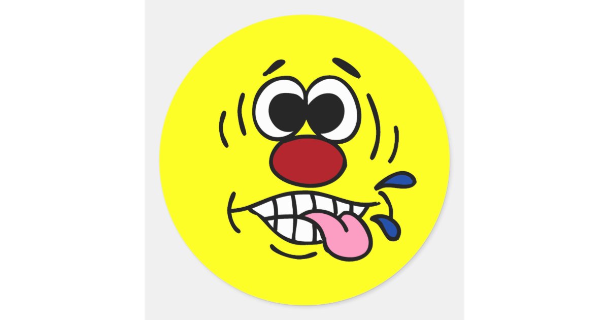 Rude Face Grumpey Classic Round Sticker | Zazzle