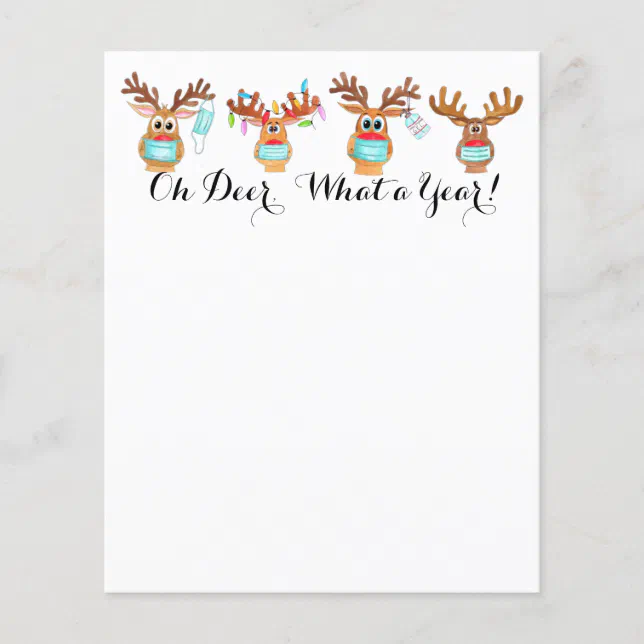 Rudolph Face Masked Reindeer Christmas Letter | Zazzle