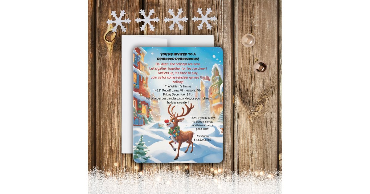Rudolph Party Invitation | Zazzle