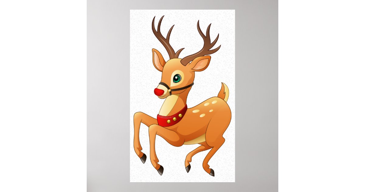 Rudolph Prancing Poster | Zazzle