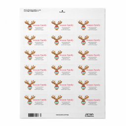 Rudolph the Face Masked Reindeer Label | Zazzle