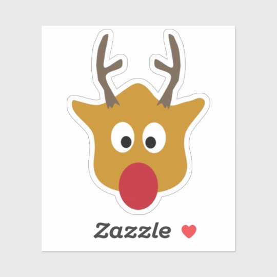 Rudolph The Red Nosed Reindeer Christmas Sticker | Zazzle.com