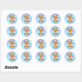 Rudolph The Red Nosed Reindeer Classic Round Sticker | Zazzle