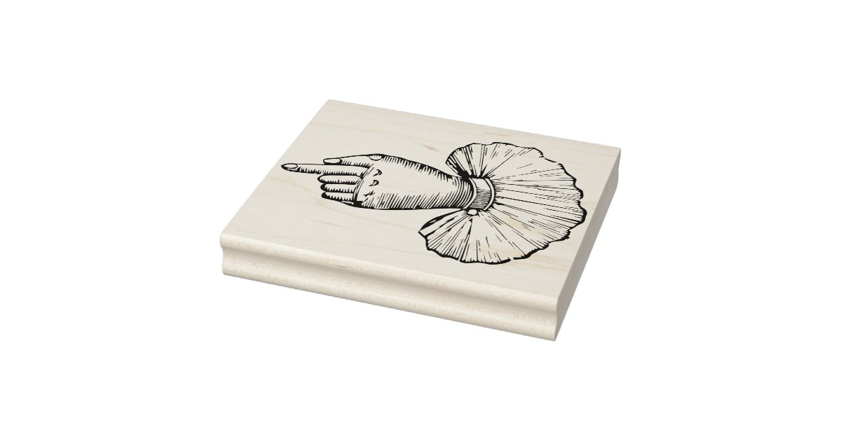 Ruffled Finger Pointing Rubber Art Stamp | Zazzle