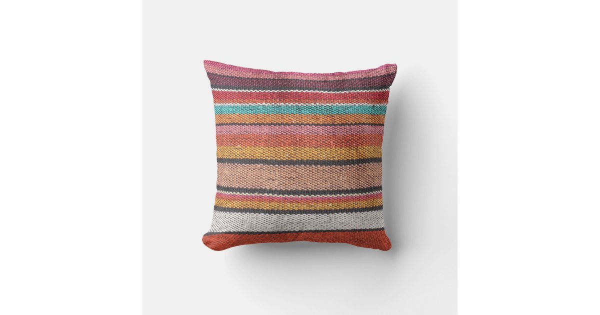 Rug Richness: Mexican Peruvian Textures Throw Pillow | Zazzle