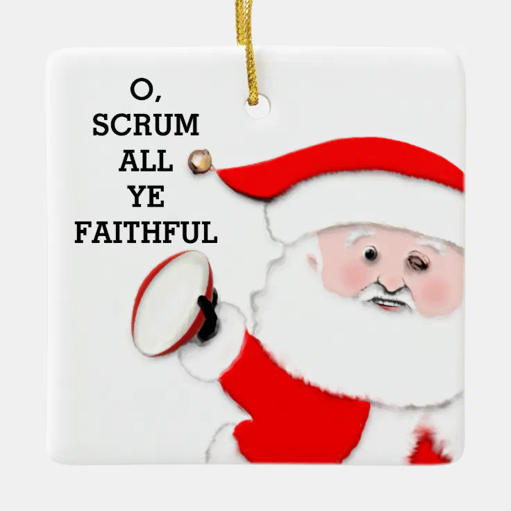 Rugby Christmas Ceramic Ornament | Zazzle