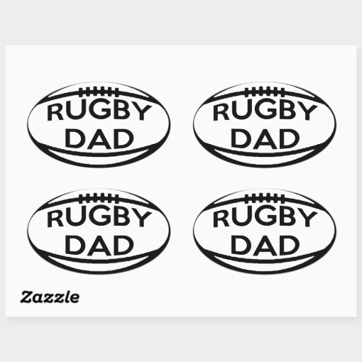 Rugby Dad Oval Sticker | Zazzle
