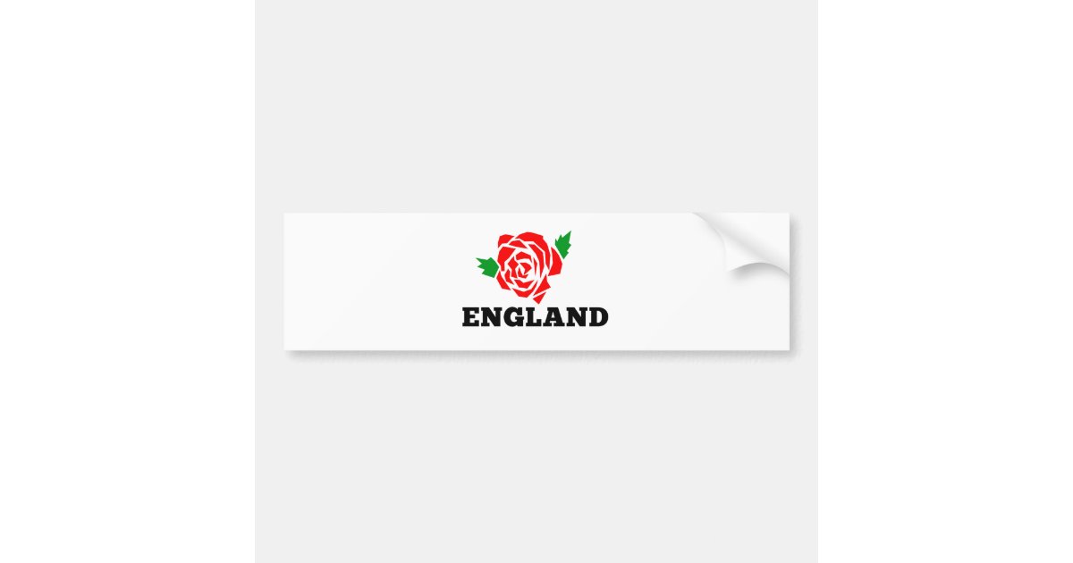 Rugby England English Rose Bumper Sticker | Zazzle