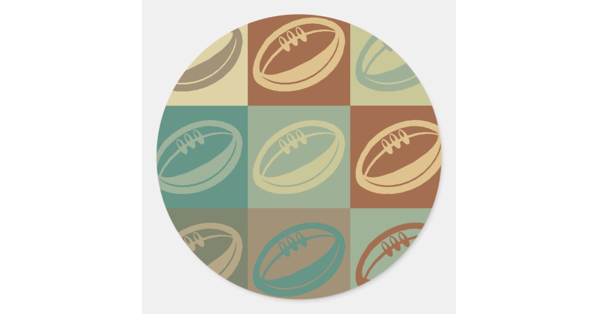 Rugby Pop Art Classic Round Sticker | Zazzle