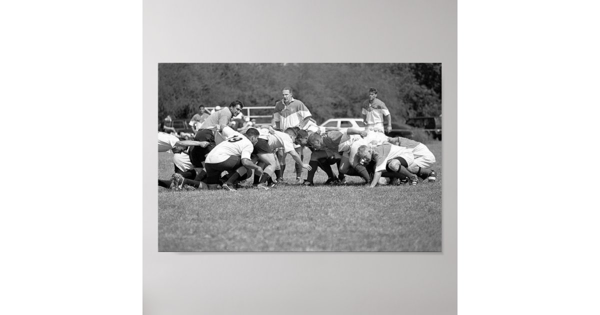 Rugby Scrum Zoomie Poster | Zazzle