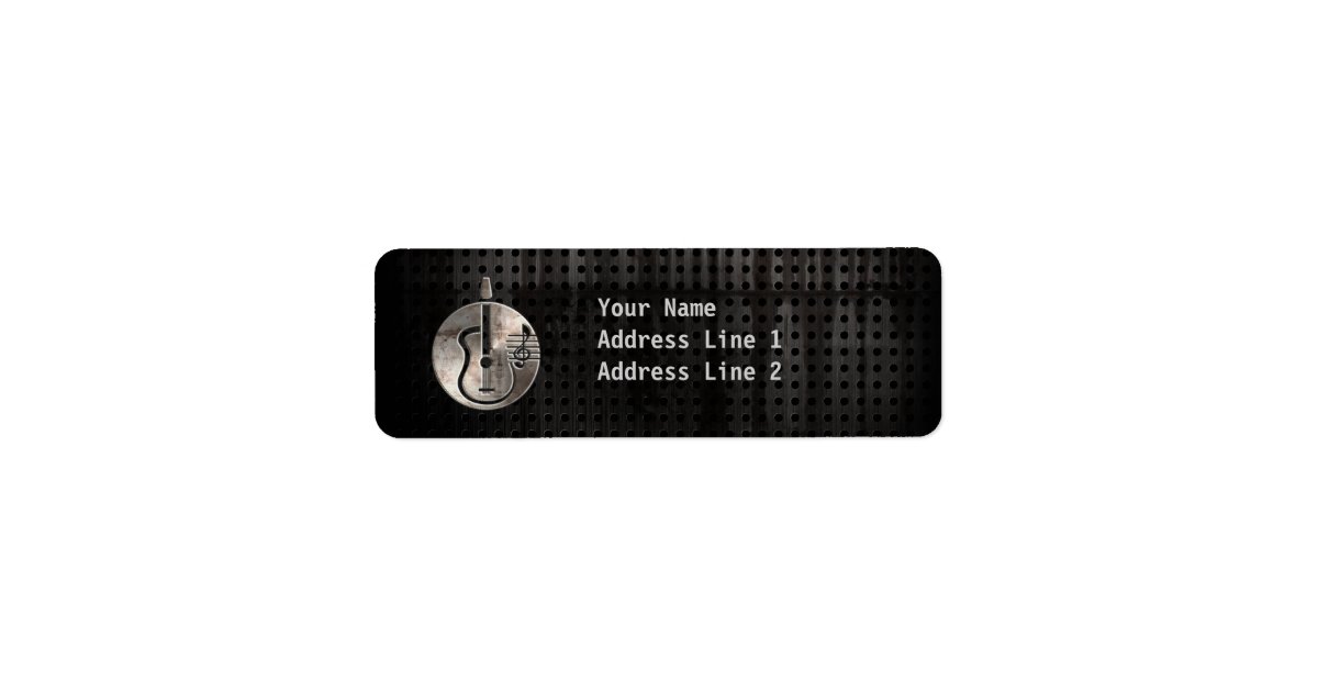 Rugged Acoustic Guitar Label | Zazzle