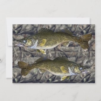Rugged Adult Walleye Fishing Camo Birthday Invitation | Zazzle