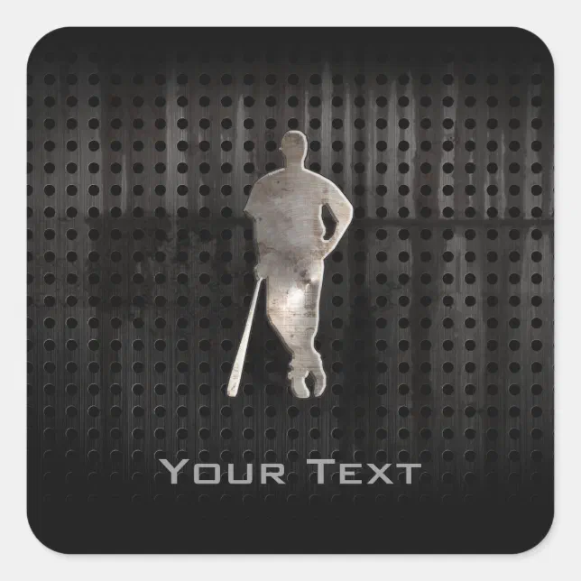 Rugged Baseball Square Sticker | Zazzle
