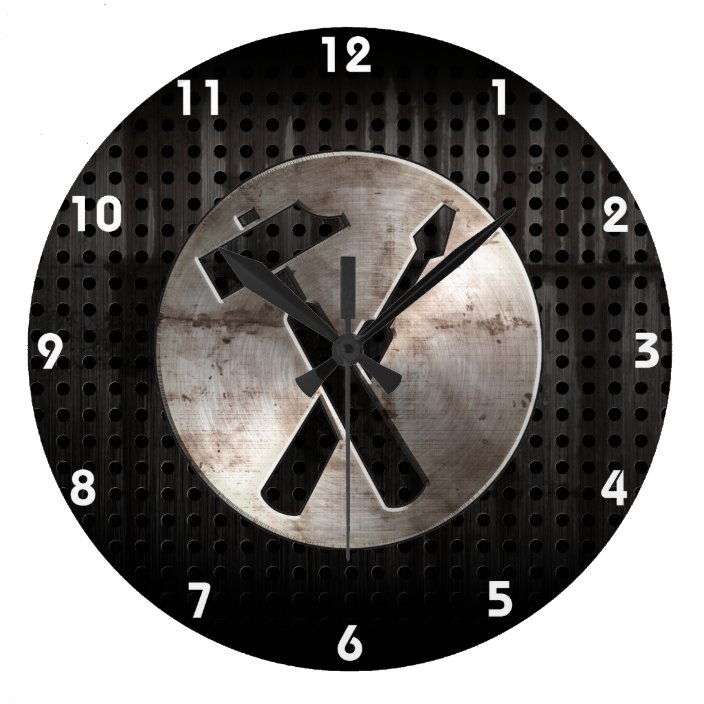 Rugged Carpenter Tools Large Clock | Zazzle.com