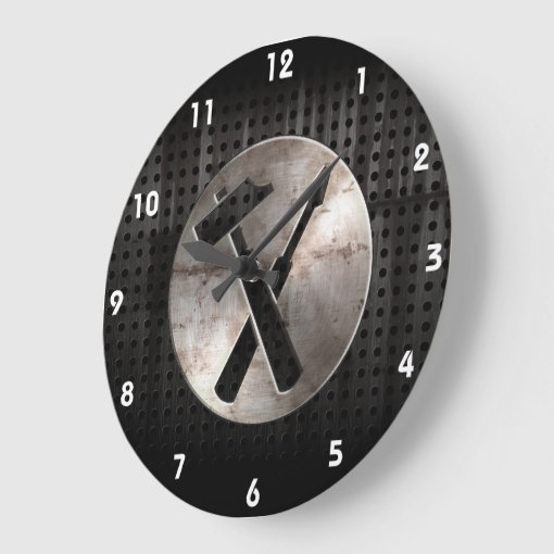Rugged Carpenter Tools Large Clock | Zazzle