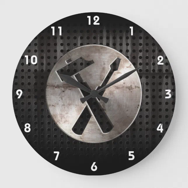 Rugged Carpenter Tools Large Clock | Zazzle