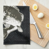 Rugged Fishing Largemouth Bass Sports Outdoors Men Kitchen Towel | Zazzle