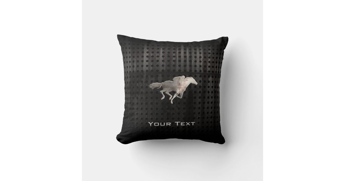 Rugged Horse Racing Throw Pillow | Zazzle