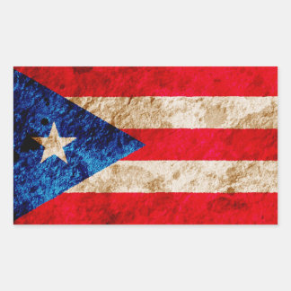 Rugged Puerto Rican Flag Stickers