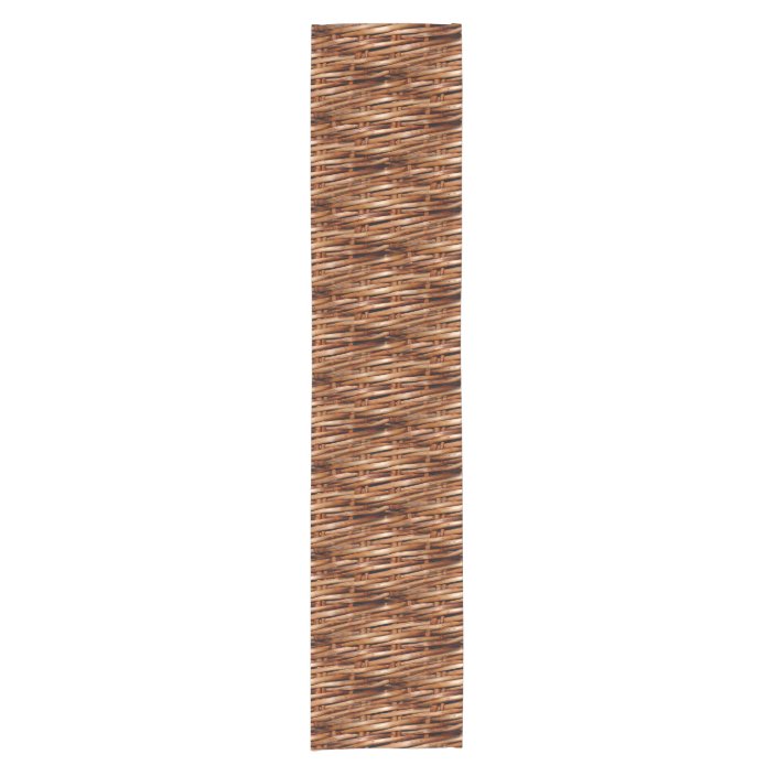Rugged Wicker Basket Look Short Table Runner | Zazzle.com