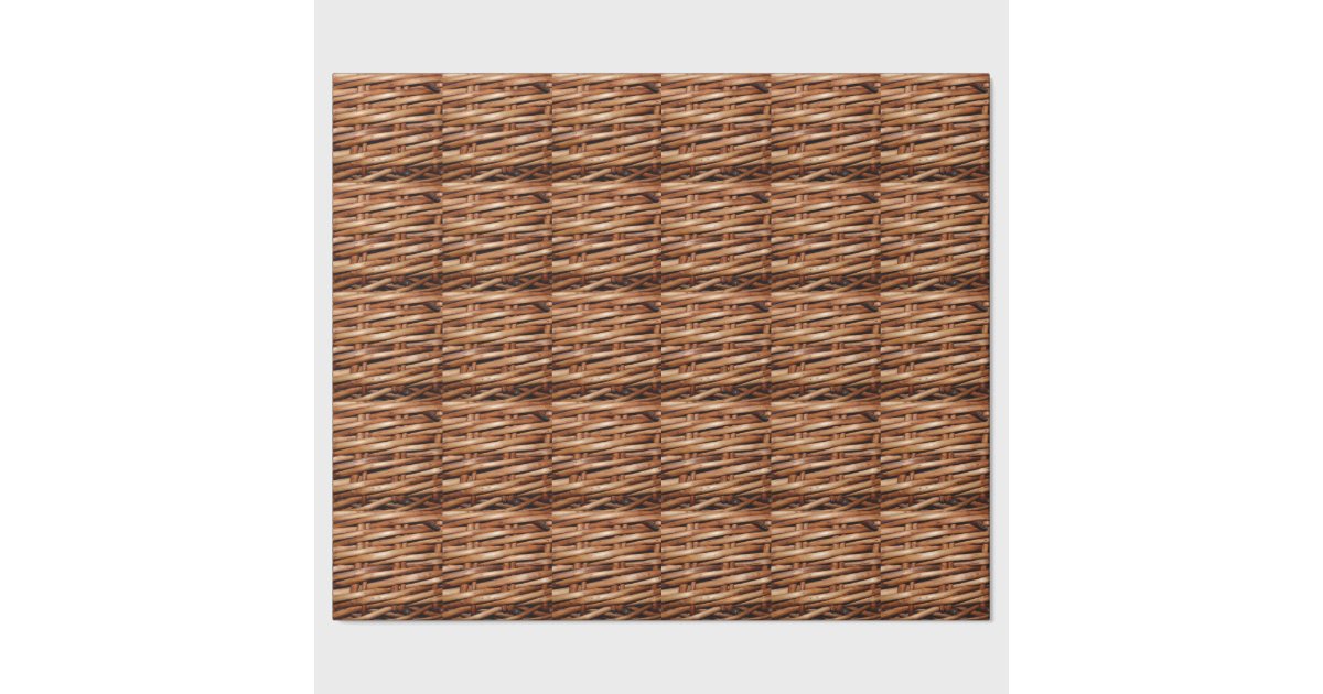 Rugged Wicker Basket Look Wrapping Paper | Zazzle