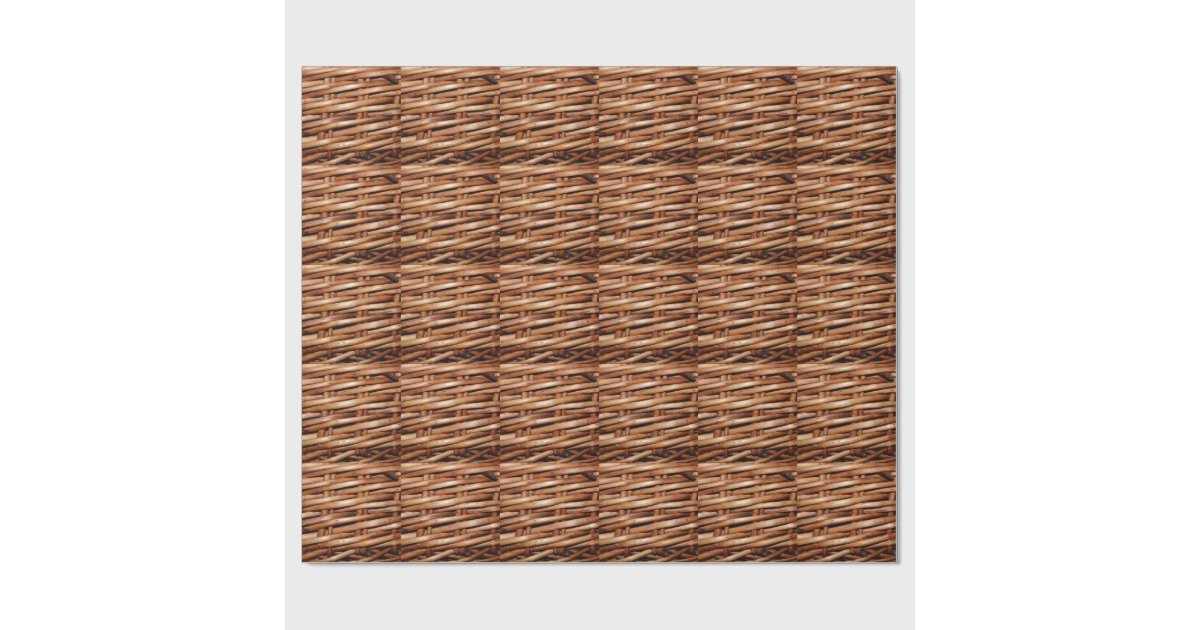 Rugged Wicker Basket Look Wrapping Paper | Zazzle