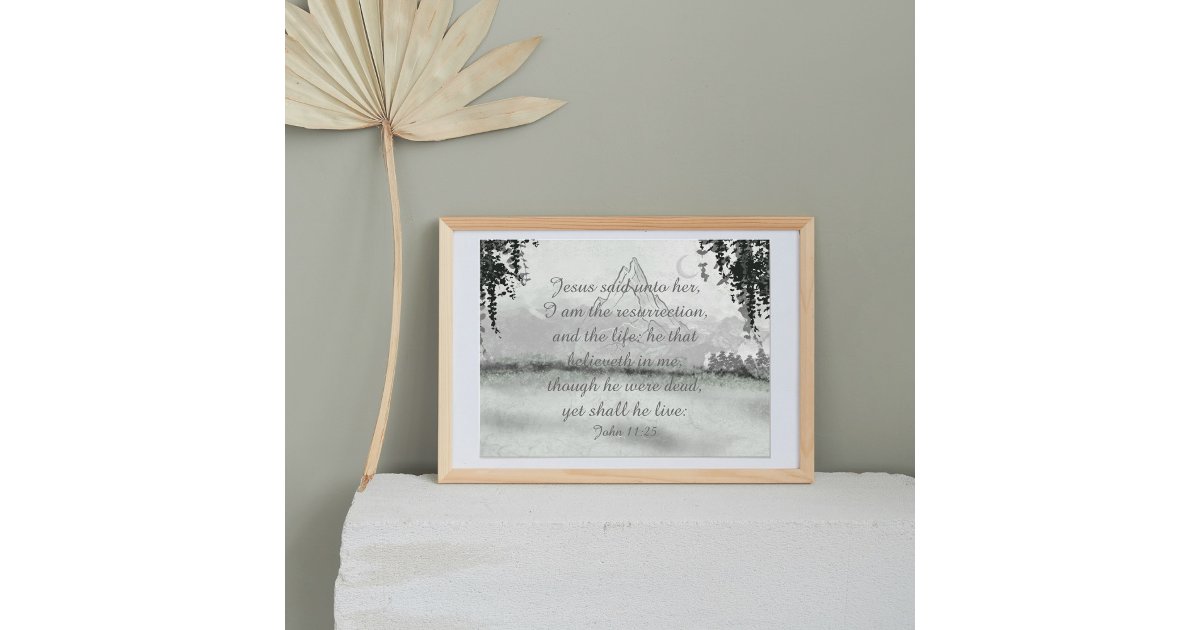 Rugged Winter Mountain Inspirational Bible Quote Poster | Zazzle