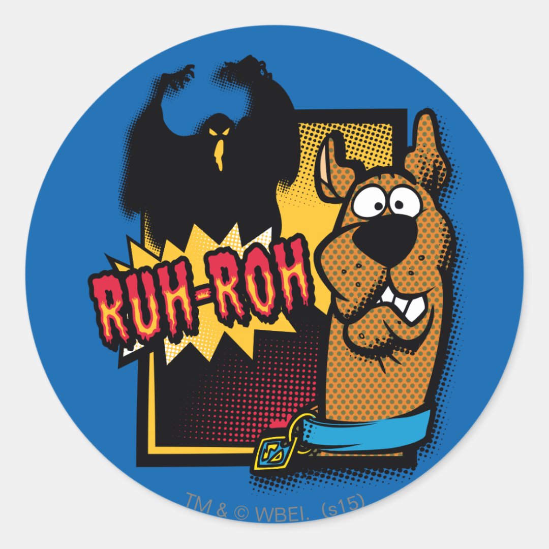Ruh-Roh Scooby-Doo and a Ghost Classic Round Sticker | Zazzle