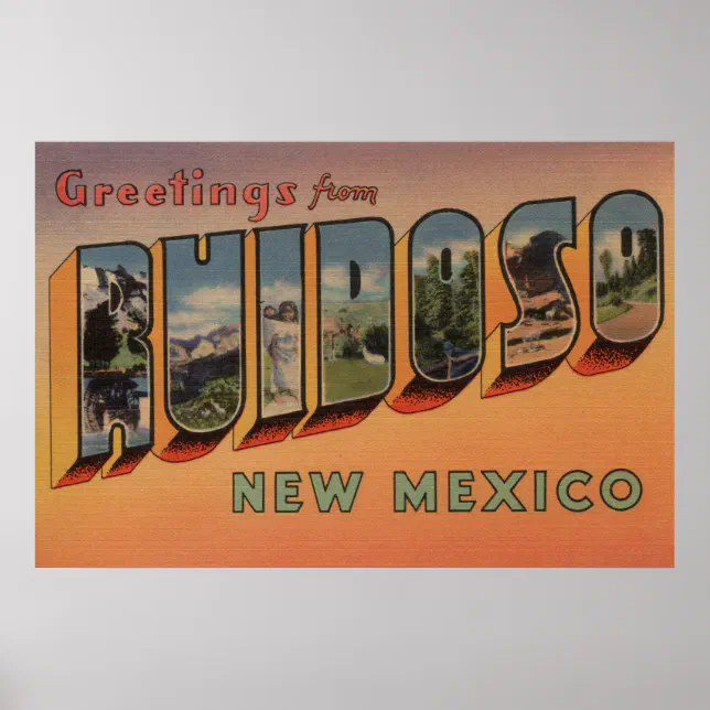 Ruidoso, New Mexico - Large Letter Scenes Poster | Zazzle