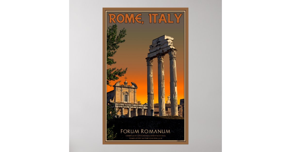 Ruins on the Roman Forum Poster | Zazzle
