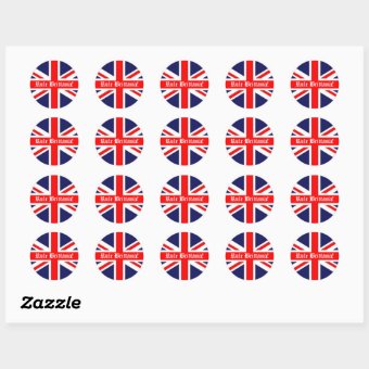 Rule Brittania!-British Flag Classic Round Sticker | Zazzle