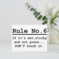Rule No 6 Postcard | Zazzle