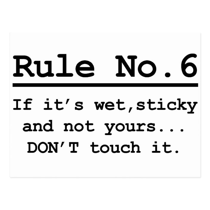Rule No. 6 Postcard | Zazzle.com