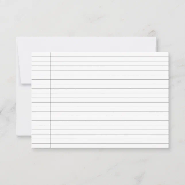 Ruled Line Index Note Card | Zazzle