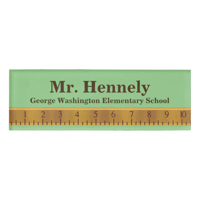 Ruler Teacher's Custom Name Tag | Zazzle