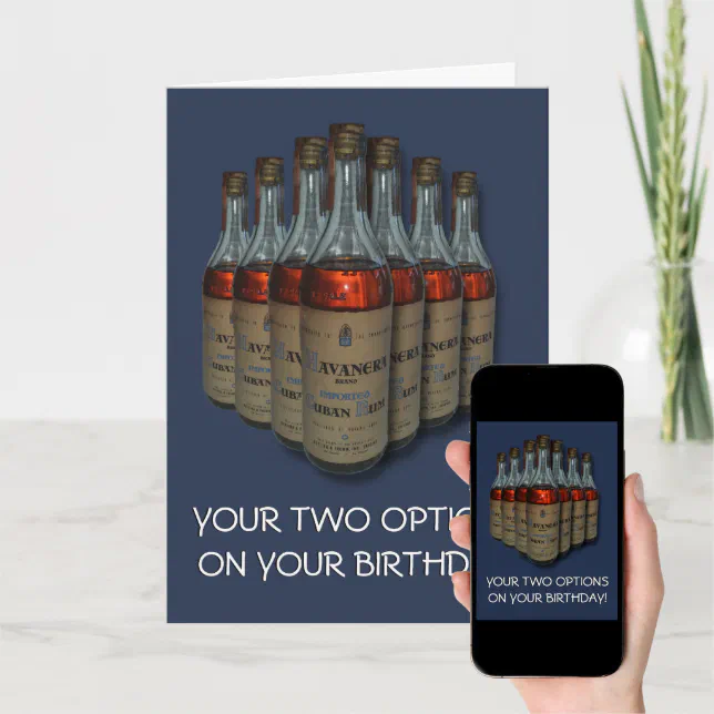 RUM LOVERS VINTAGE BOOZE LIQUOR ALCOHOL BIRTHDAY CARD | Zazzle