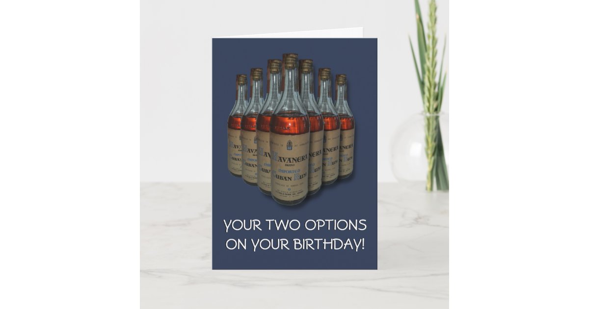 RUM LOVERS VINTAGE BOOZE LIQUOR ALCOHOL BIRTHDAY CARD | Zazzle